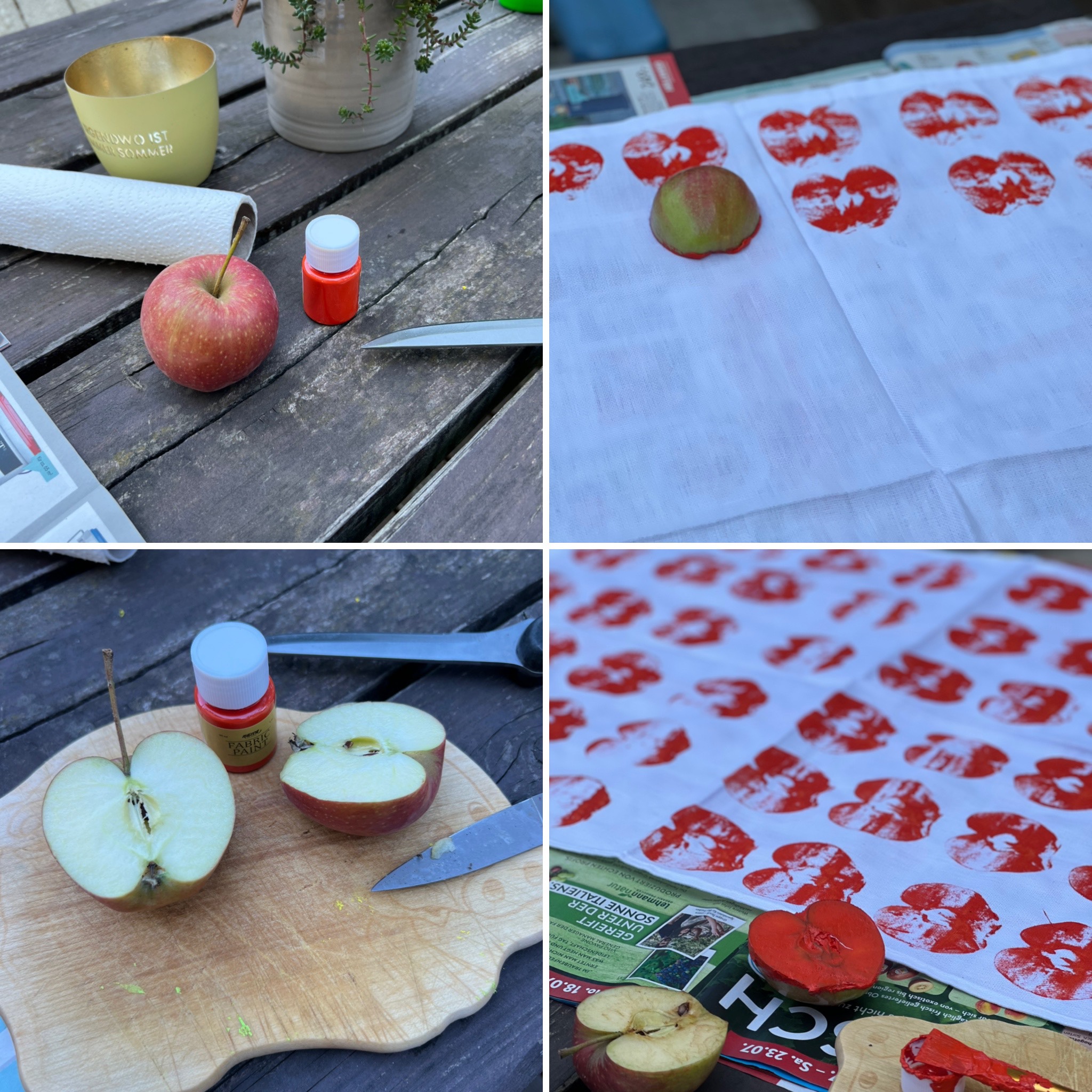 Geschirrtuchliebe – Textildruck mit Obst und Gemüse – Elly´s Do it yourself