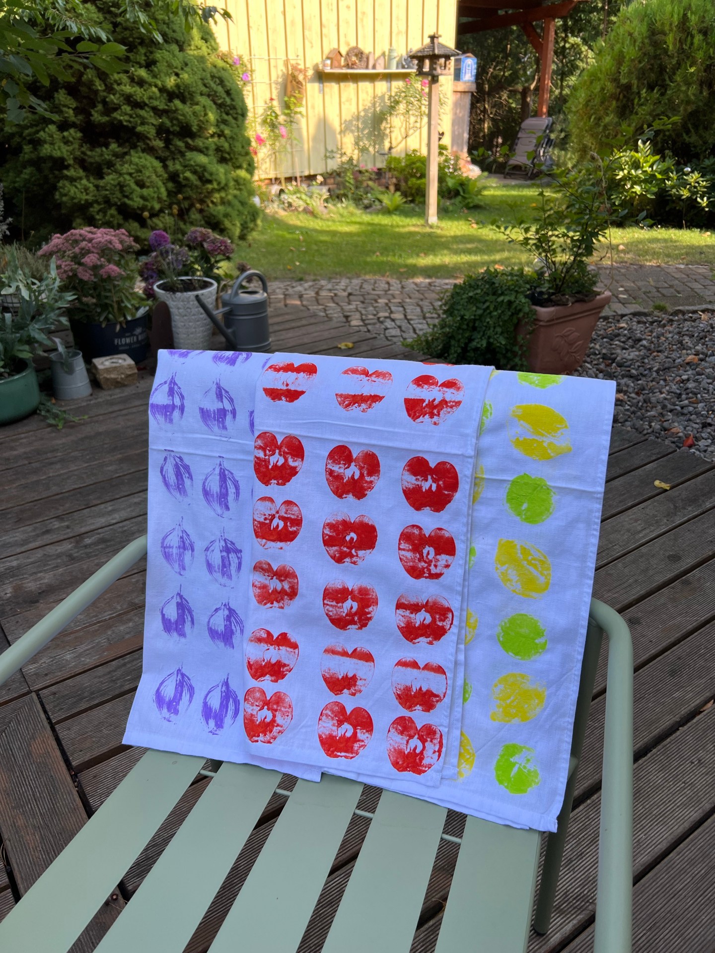 Geschirrtuchliebe – Textildruck mit Obst und Gemüse – Elly´s Do it yourself